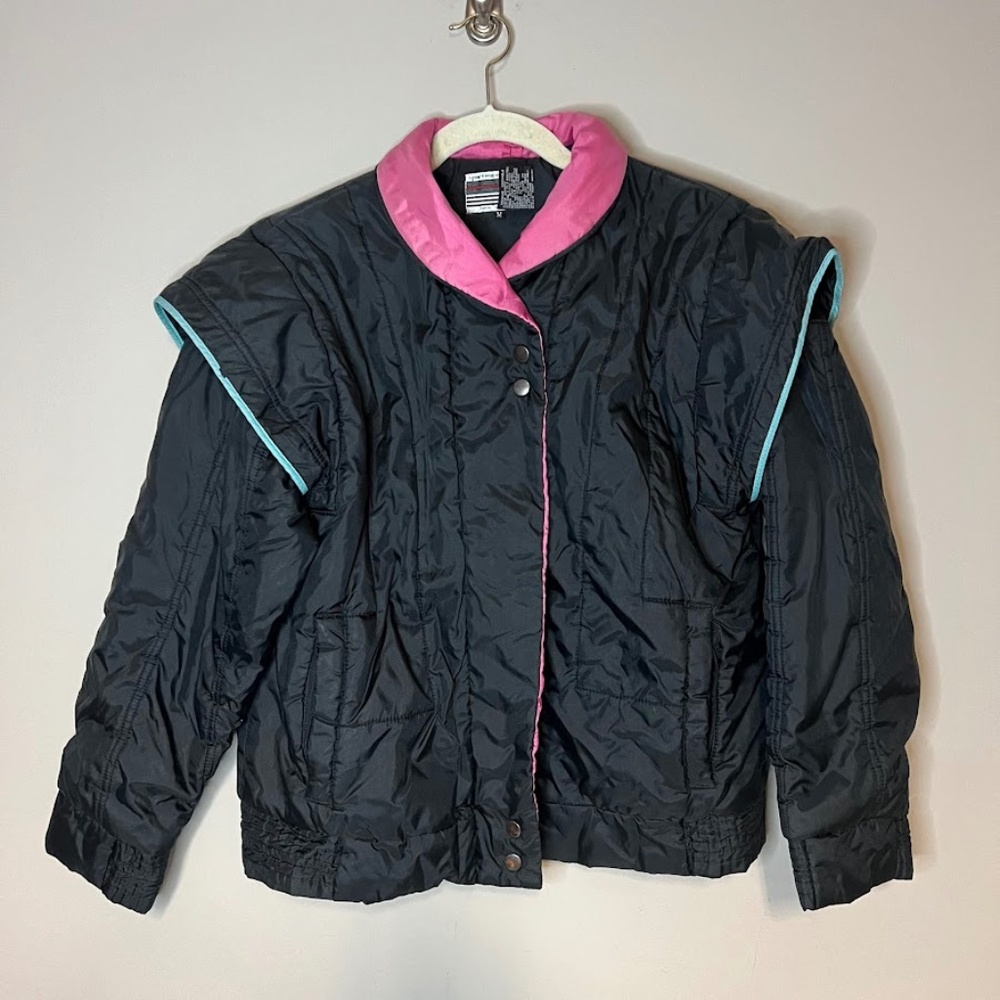 Vintage Puffer Ski Jacket Color Block 80s 90s - Gem